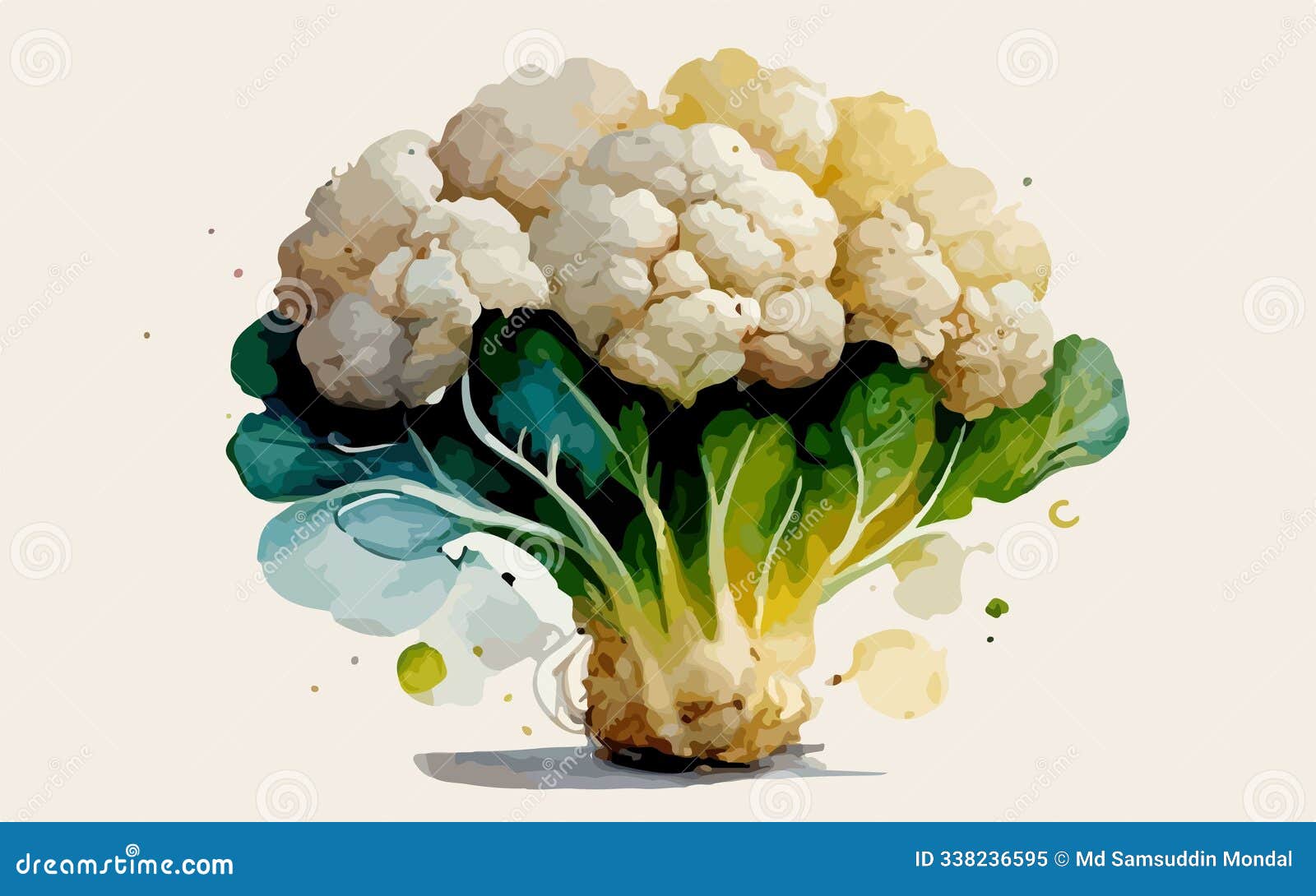Watercolor Illustration of Cauliflower, Botanical Illustration, Flowers ...