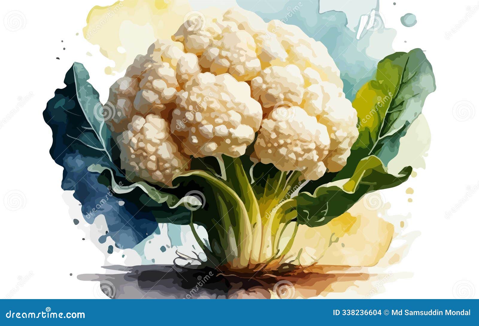 Watercolor Illustration of Cauliflower, Botanical Illustration, Flowers ...