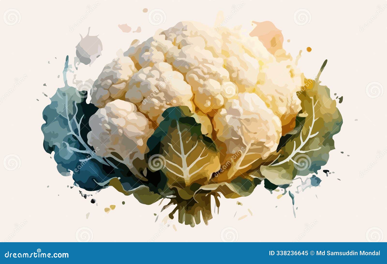 Watercolor Illustration of Cauliflower, Botanical Illustration, Flowers ...