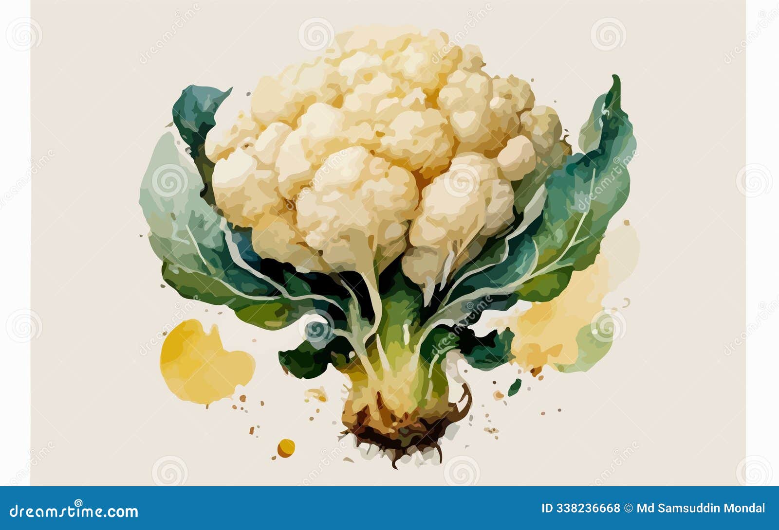 Watercolor Illustration of Cauliflower, Botanical Illustration, Flowers ...