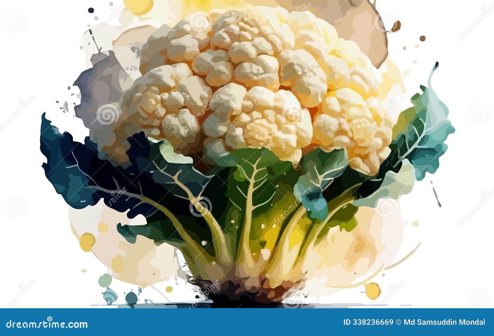 Watercolor Illustration of Cauliflower, Botanical Illustration, Flowers ...