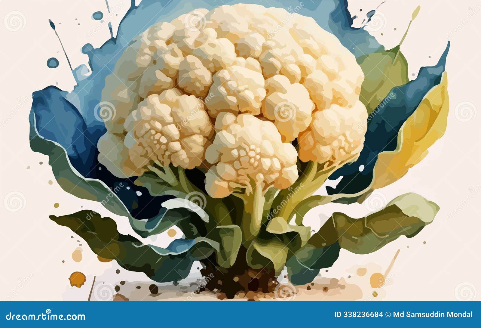 Watercolor Illustration of Cauliflower, Botanical Illustration, Flowers ...