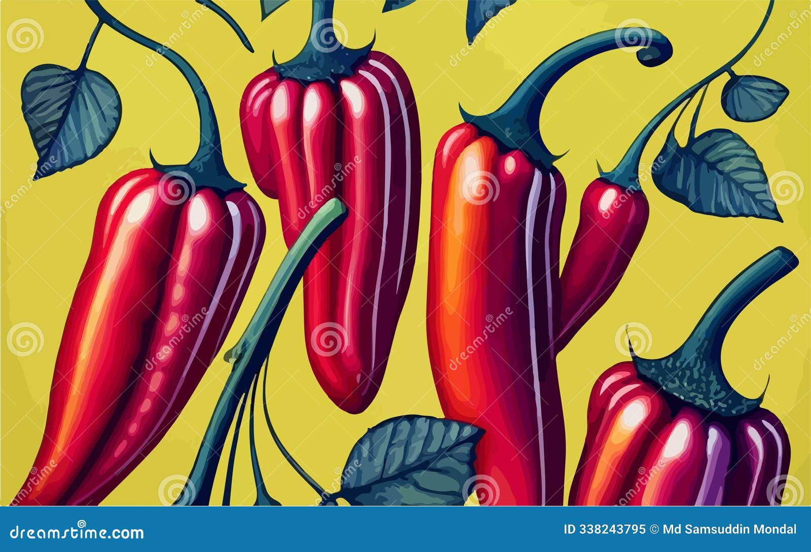 Watercolor Illustration of Chili, Botanical Illustration, Flowers ...