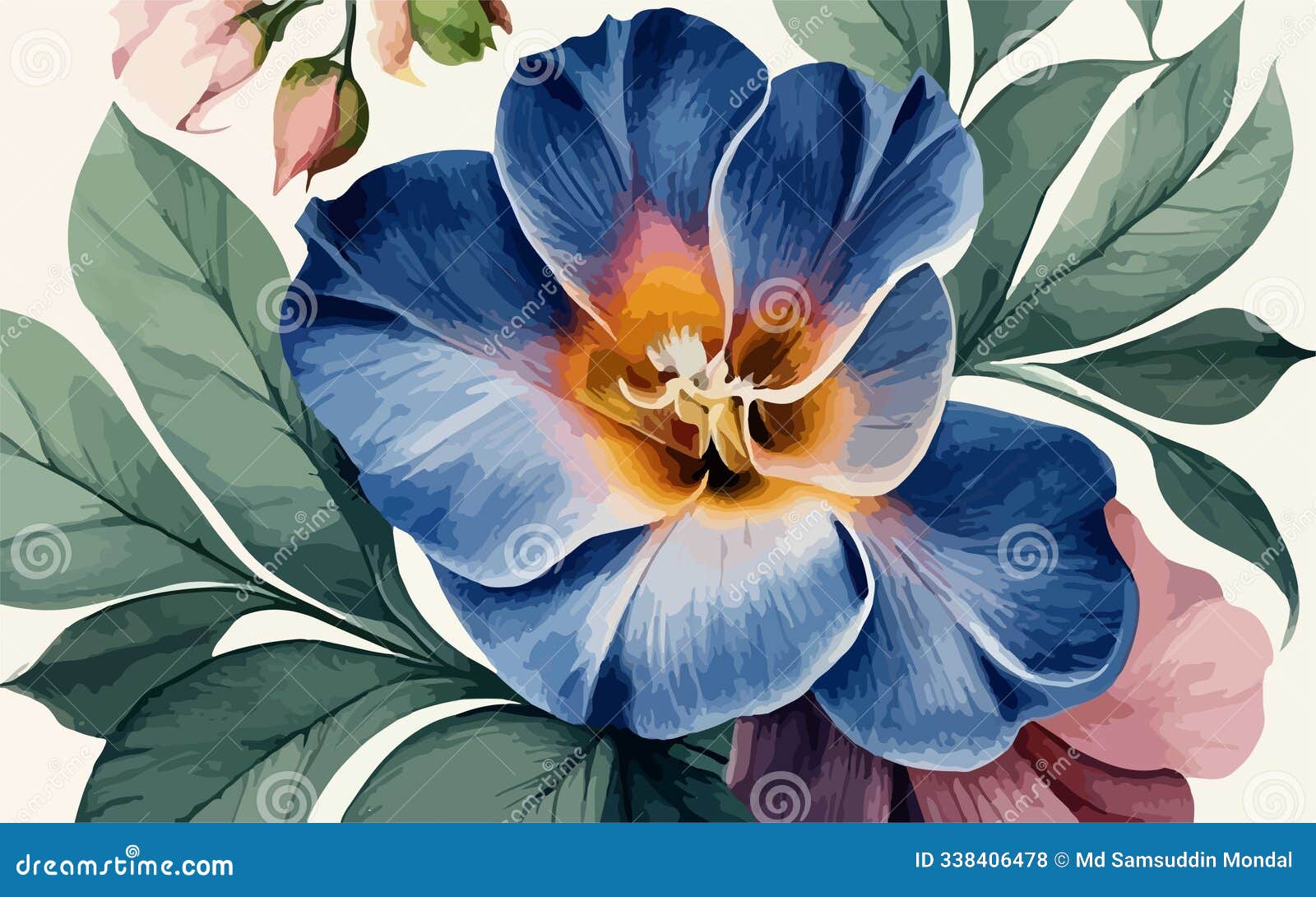 Watercolor Illustration of Clitoria Flower, Botanical Illustration ...