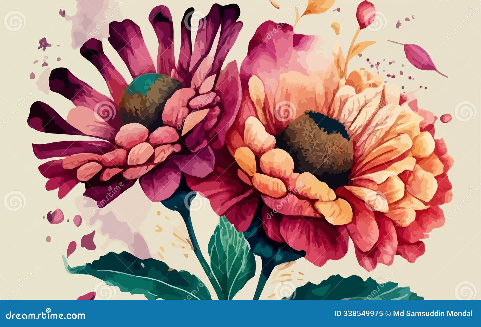 Watercolor Illustration of Cockscomb Flower, Botanical Illustration ...