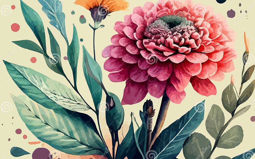 Watercolor Illustration of Cockscomb Flower, Botanical Illustration ...