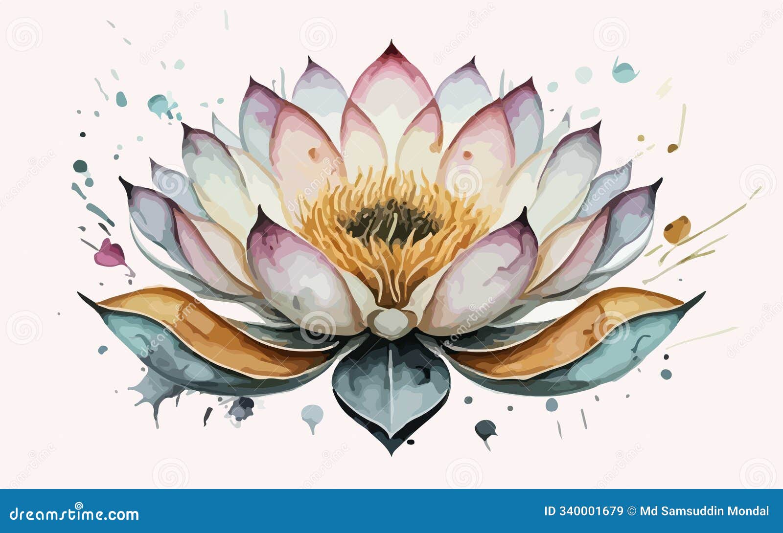 Watercolor Illustration of Lotus, Botanical Illustration, Flowers ...