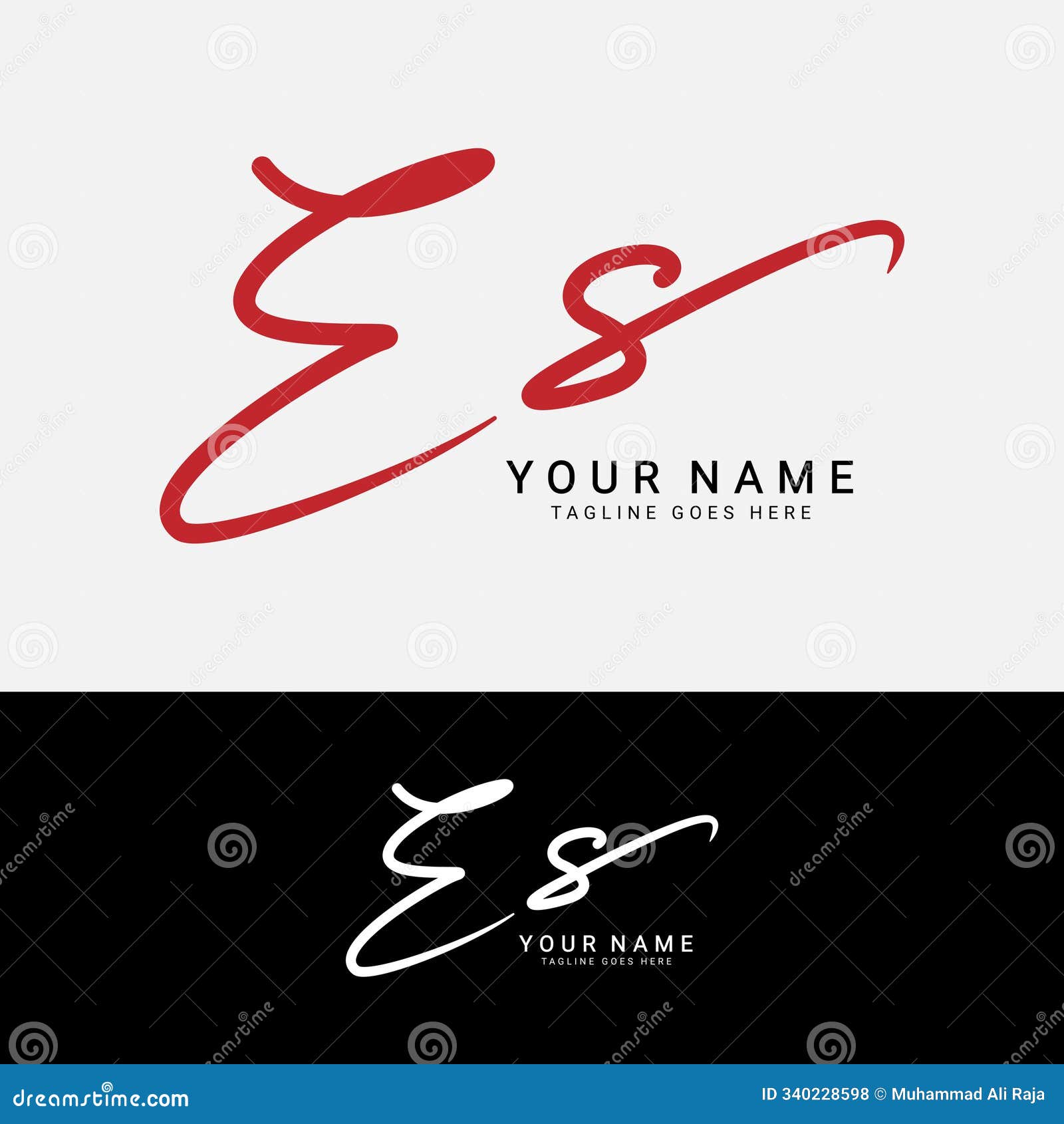 E, S, ES Initial Letter Logo. Alphabet ES Handwritten Signature Logo ...