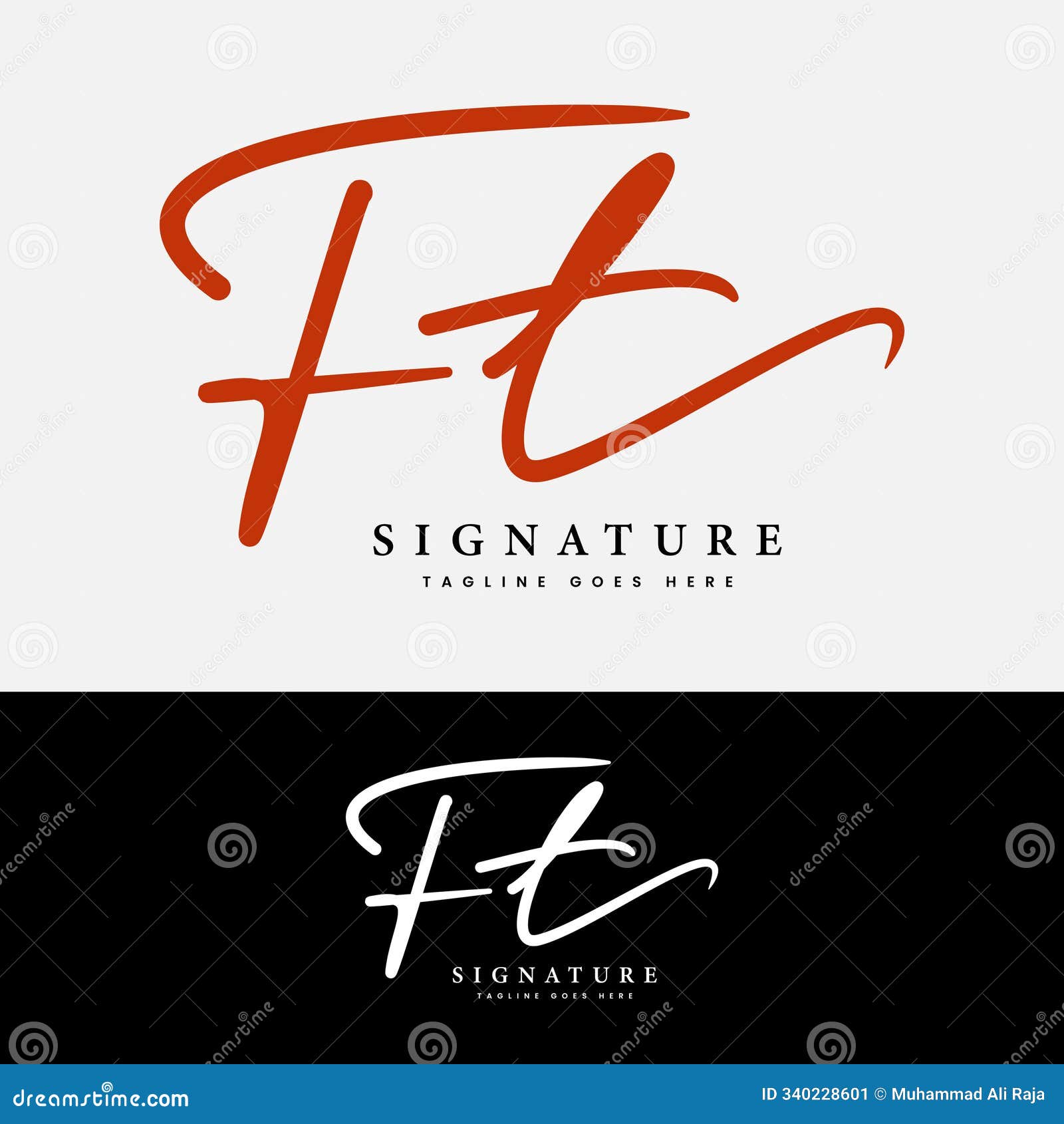 F, T, FT Initial Letter Logo. Alphabet FT Handwritten Signature Logo ...