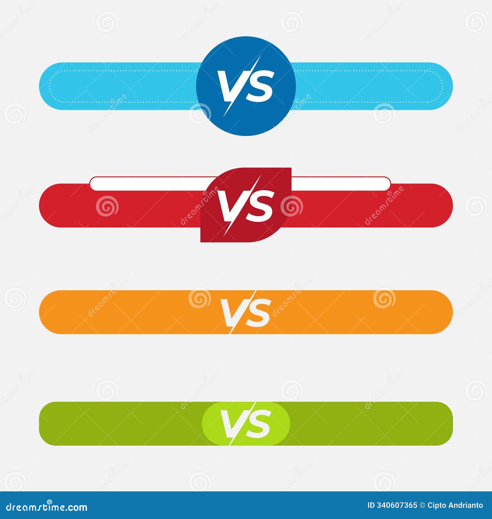 Modern Versus Battle Set. Vs Battle Headline with Colorful Stock Vector ...