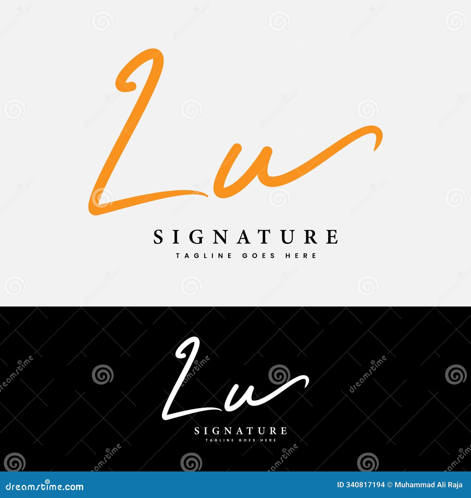 L, U, LU Initial Letter Logo. Alphabet LU Handwritten Signature Logo ...