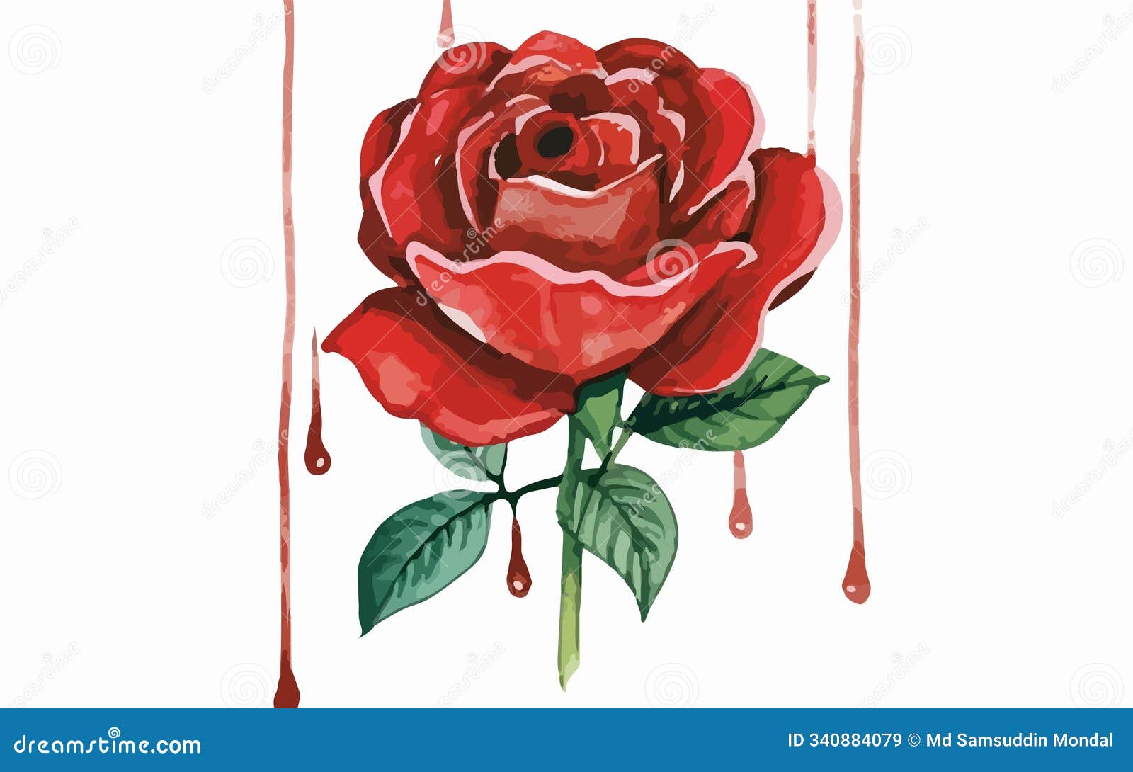 Watercolor Illustration of Dripping Roses, Illustration, Generative AI ...