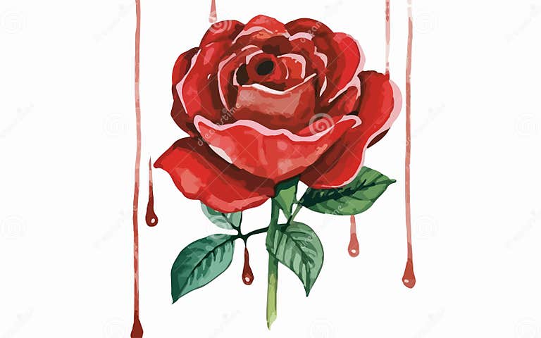 Watercolor Illustration of Dripping Roses, Illustration, Generative AI ...