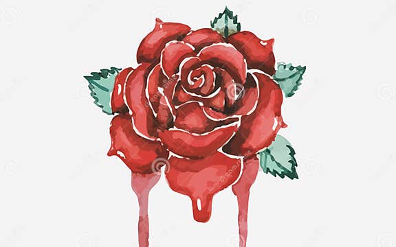 Watercolor Illustration of Dripping Roses, Illustration, Generative AI ...