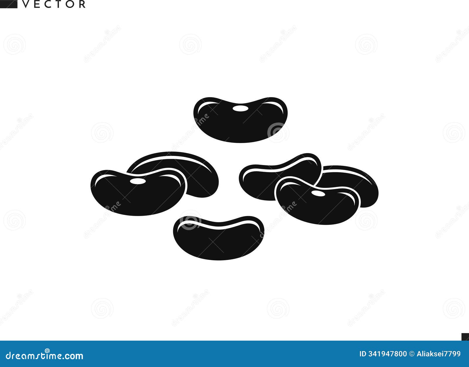 Red Kidney Bean Illustration On White Background. Red Kidney Bean ...