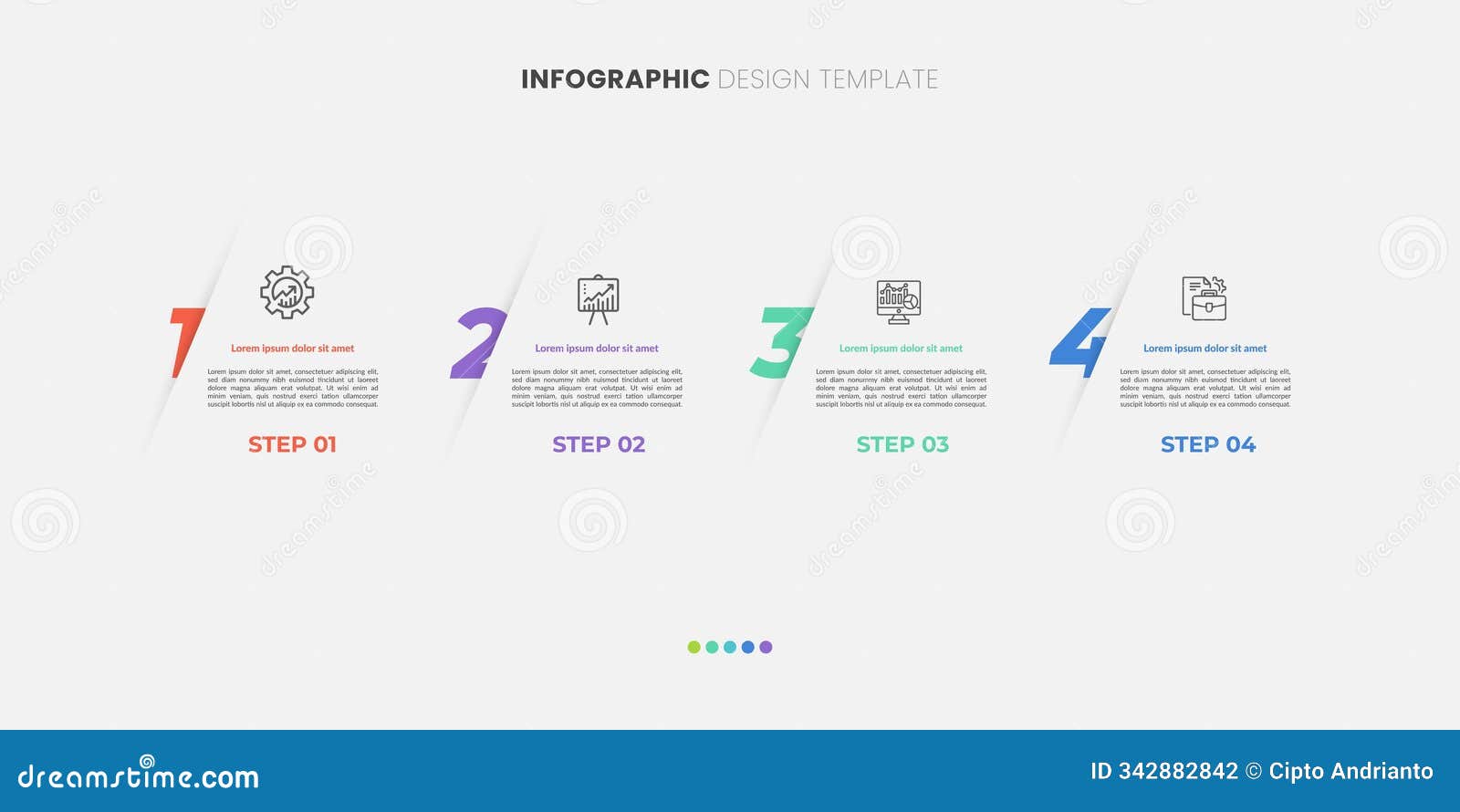 Infographic 4 Step Timeline Journey, Calendar Flat Simple Infographic ...