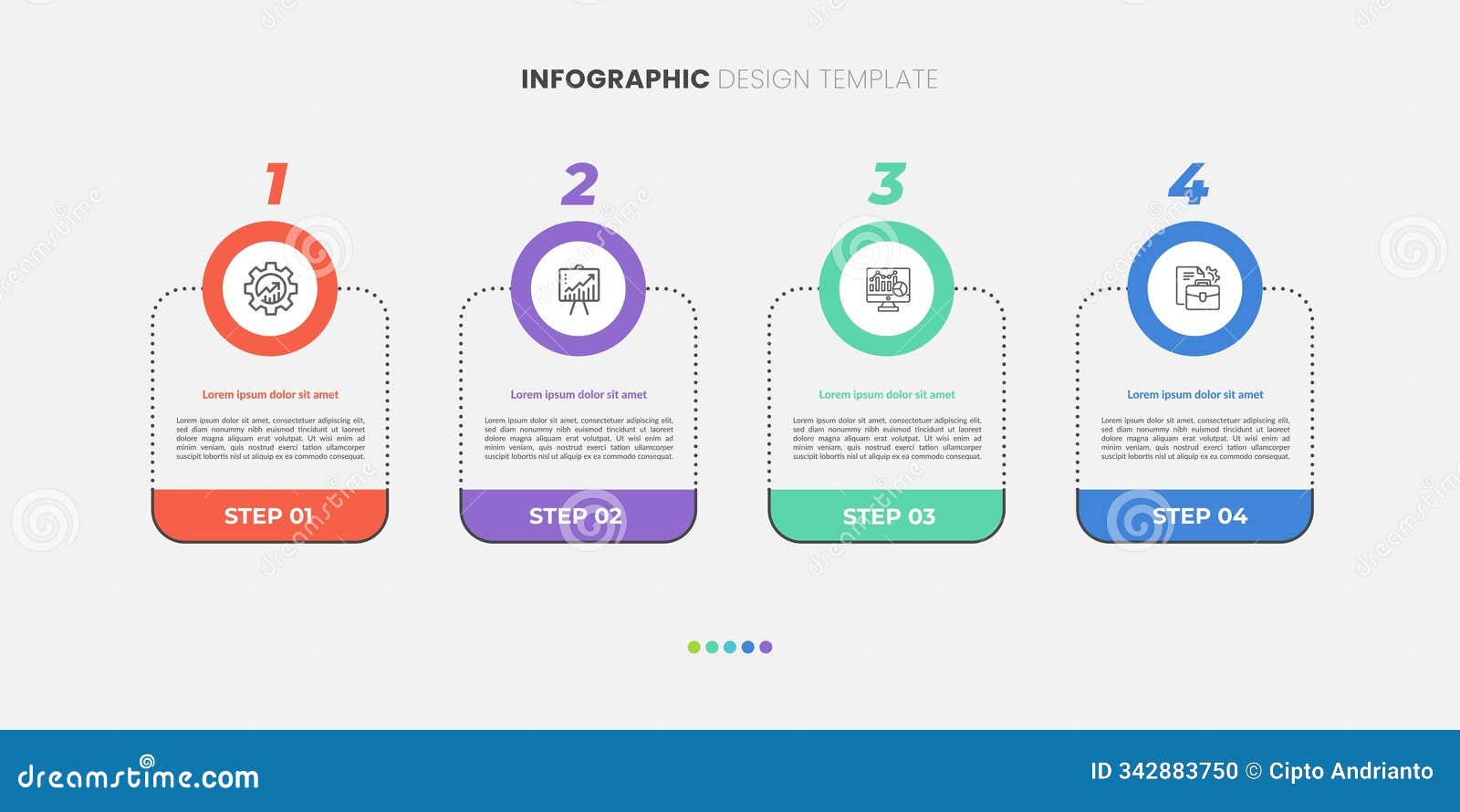 Infographic 4 Step Timeline Journey, Calendar Flat Simple Infographic ...