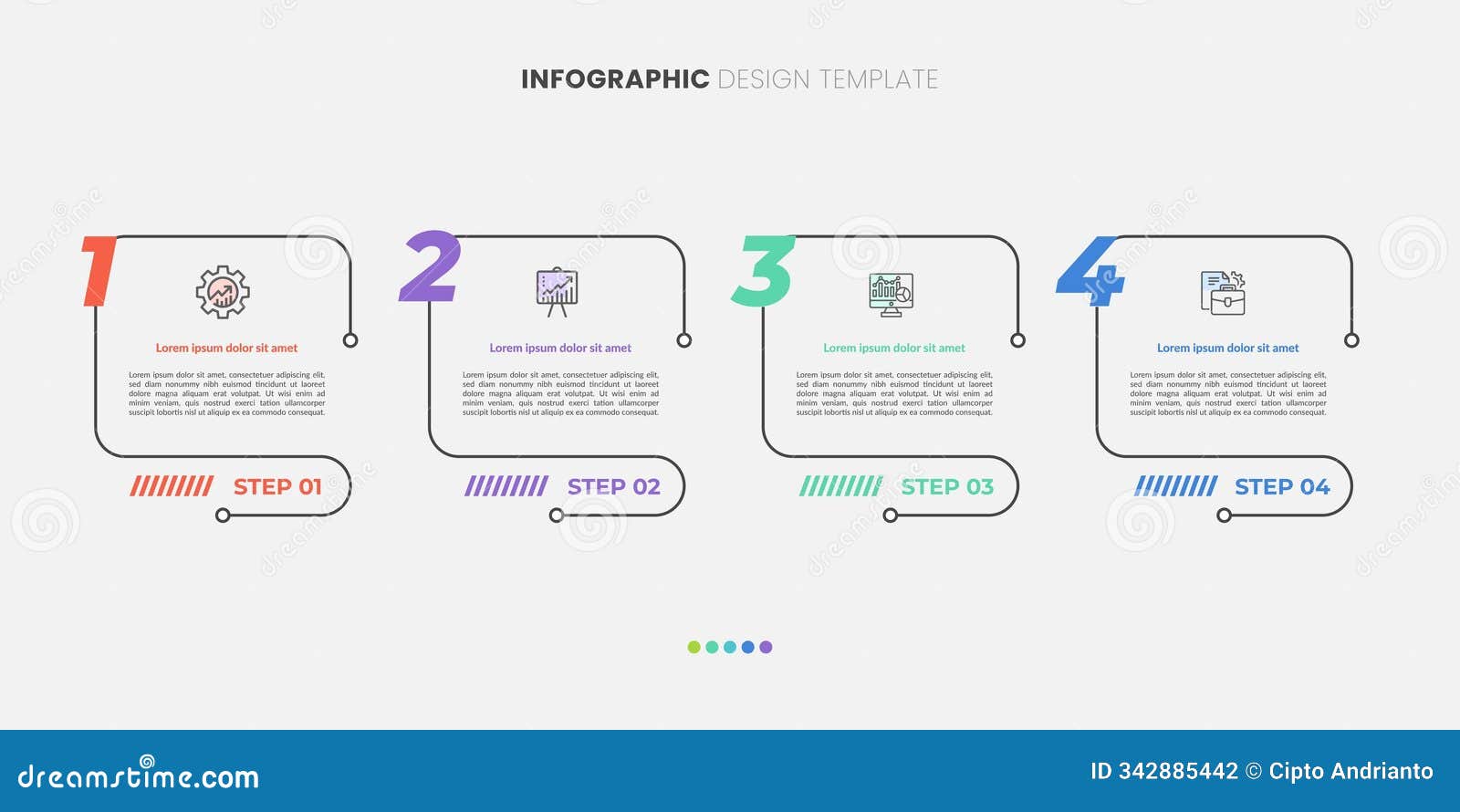 Infographic 4 Step Timeline Journey, Calendar Flat Simple Infographic ...