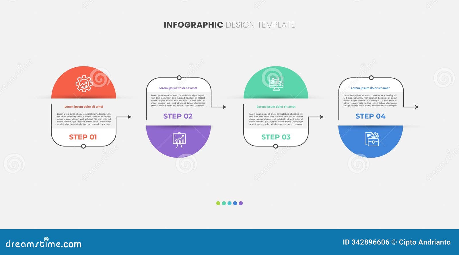Infographic 4 Step Timeline Journey, Calendar Flat Simple Infographic ...