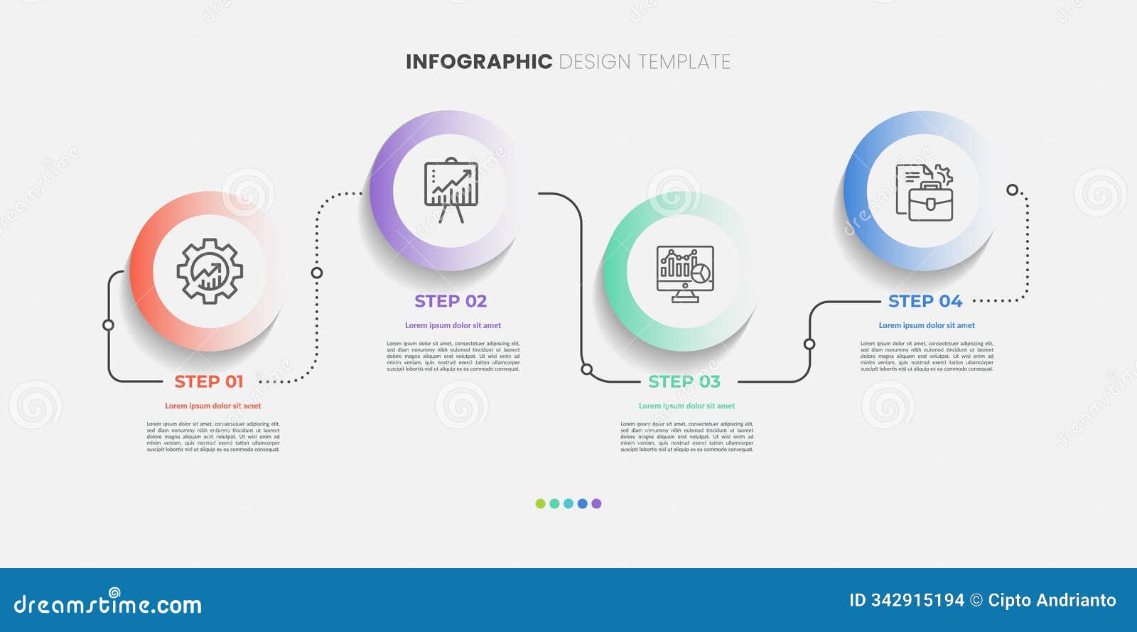 Infographic 4 Step Timeline Journey, Calendar Flat Simple Infographic ...