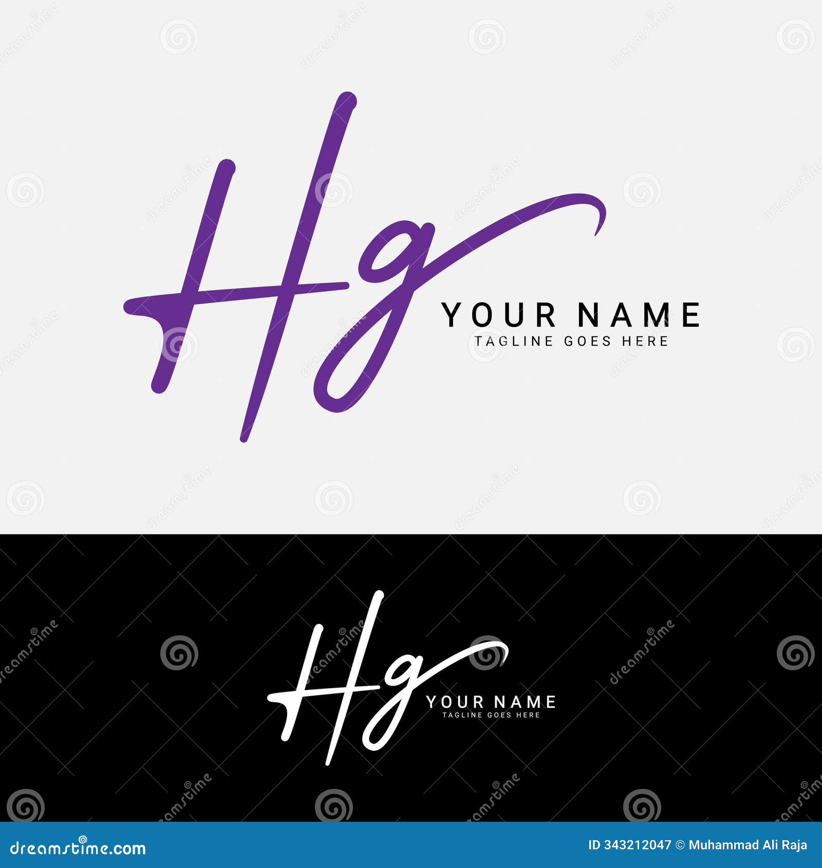 H, G, HG Initial Letter Logo. Alphabet HG Handwritten Signature Logo ...