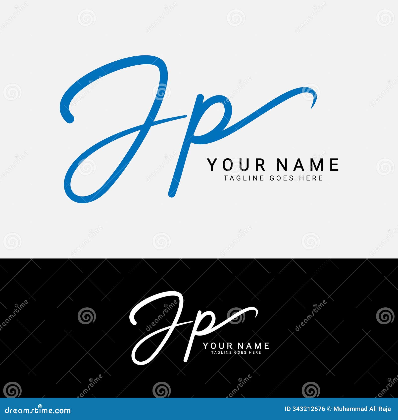 J, P, JP Initial Letter Logo. Alphabet JP Handwritten Signature Logo ...