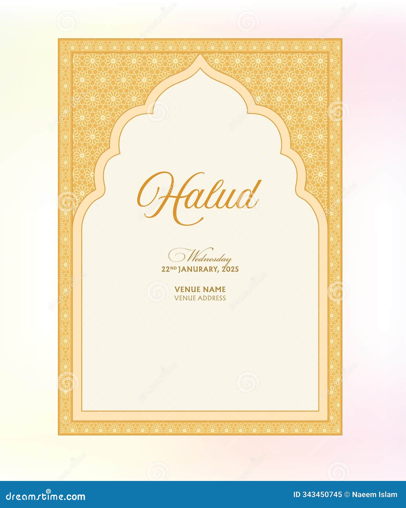 Elegant and Minimalist Invitation Card for Holud Ceremony Stock Vector ...