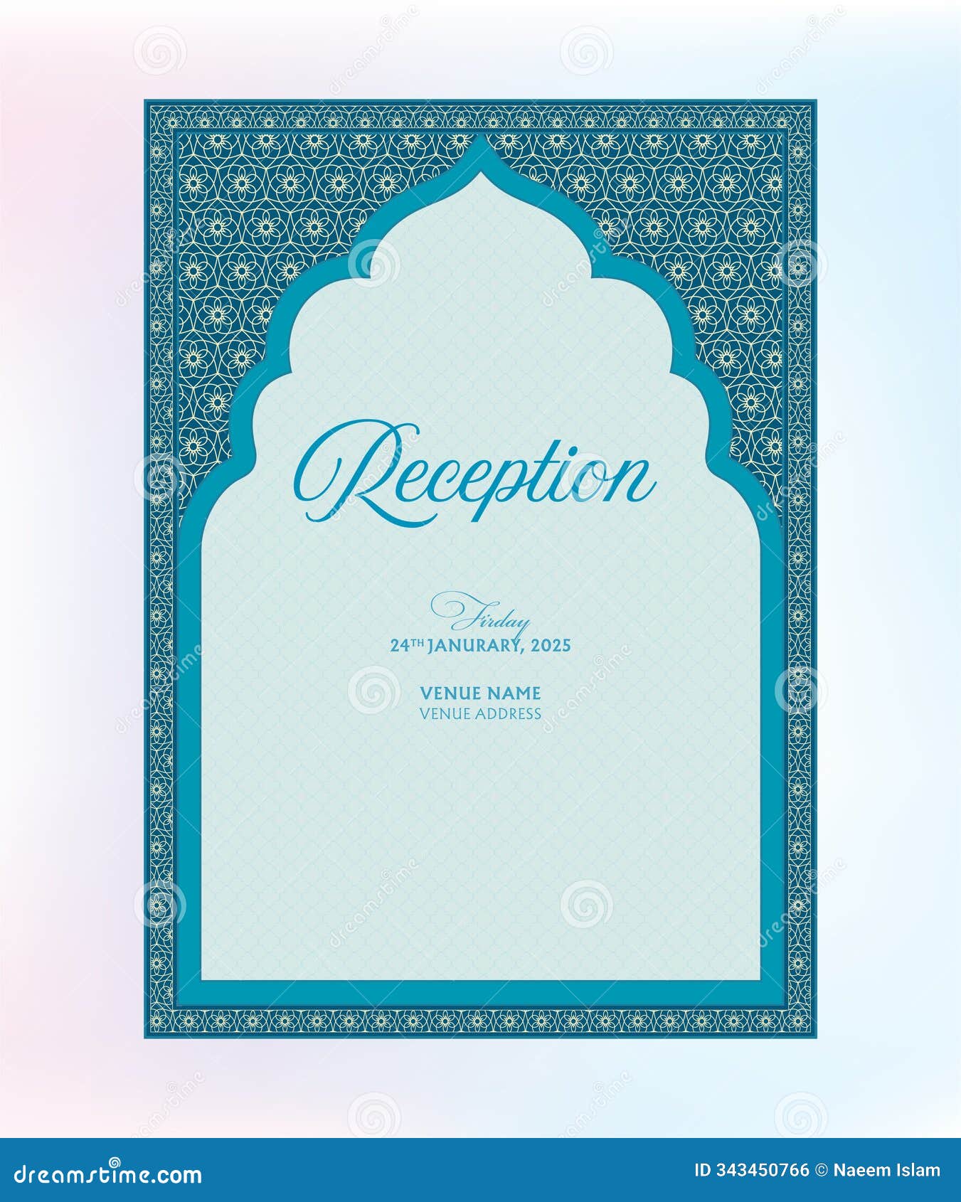 Reception Ceremony Invitation Card Design Stock Vector - Illustration ...
