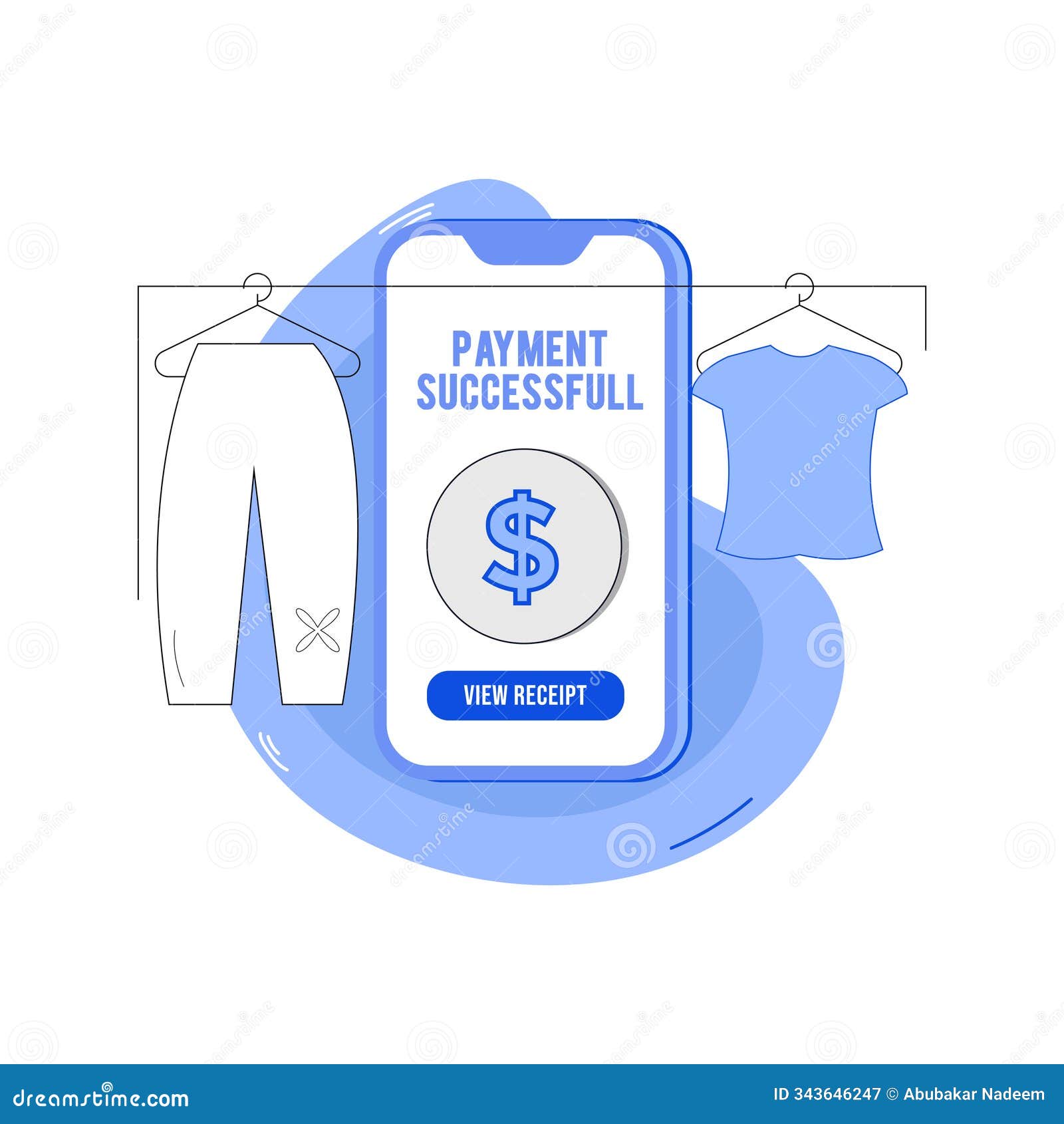 Payment Success Vector Illustration in Flat Style. Digital Approved ...