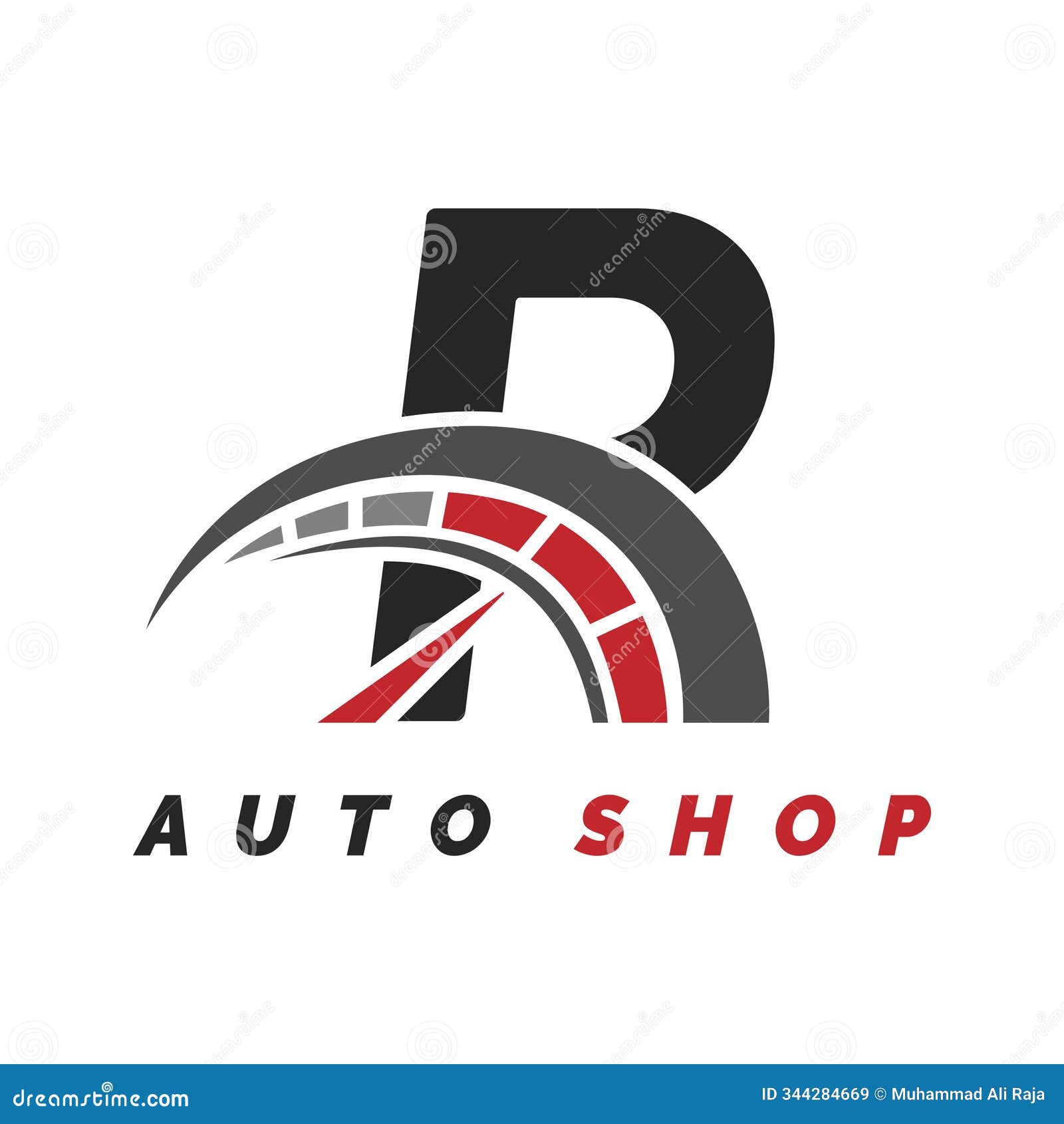 Letter R Logo Auto Mechanic with Speedometer Style. Alphabet R ...