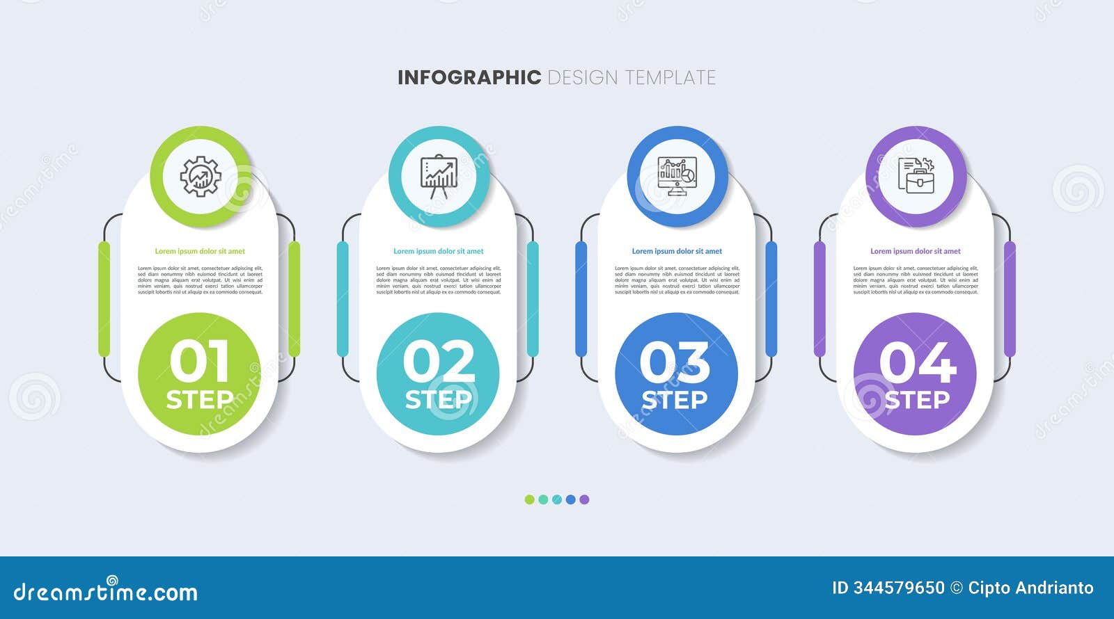 Infographic Illustration Timeline Process with Icon and 4 Option, Step ...