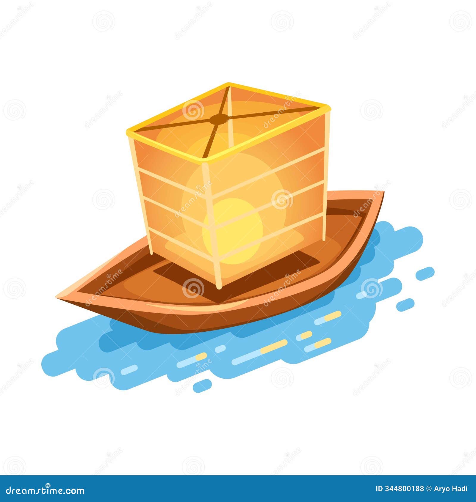 A Boat Or Floating Structure Constructed With Timber Pieces Vector ...