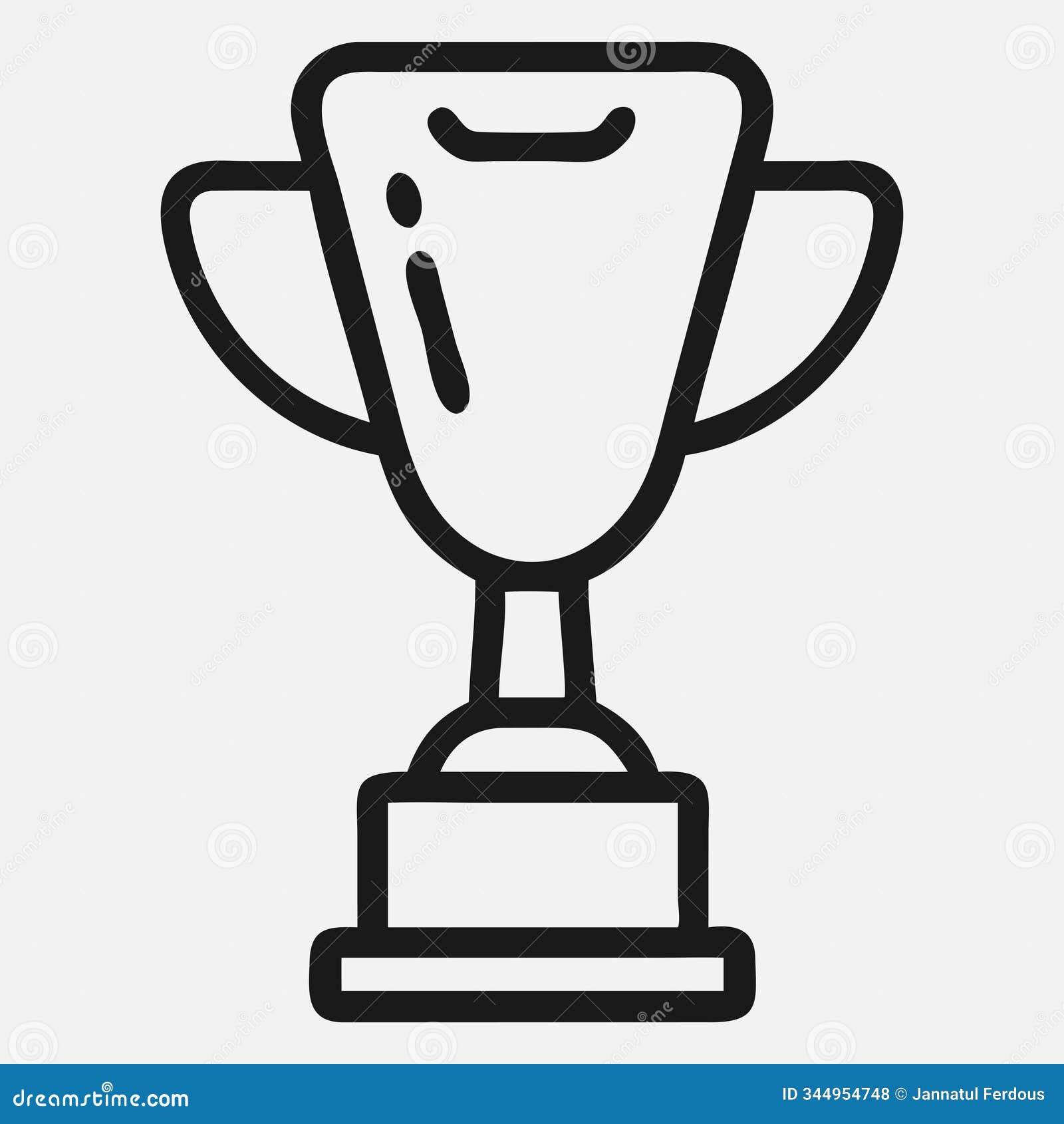 Trophy Icon Line Art Masterpiece: Elegant Award Symbol Design Stock ...