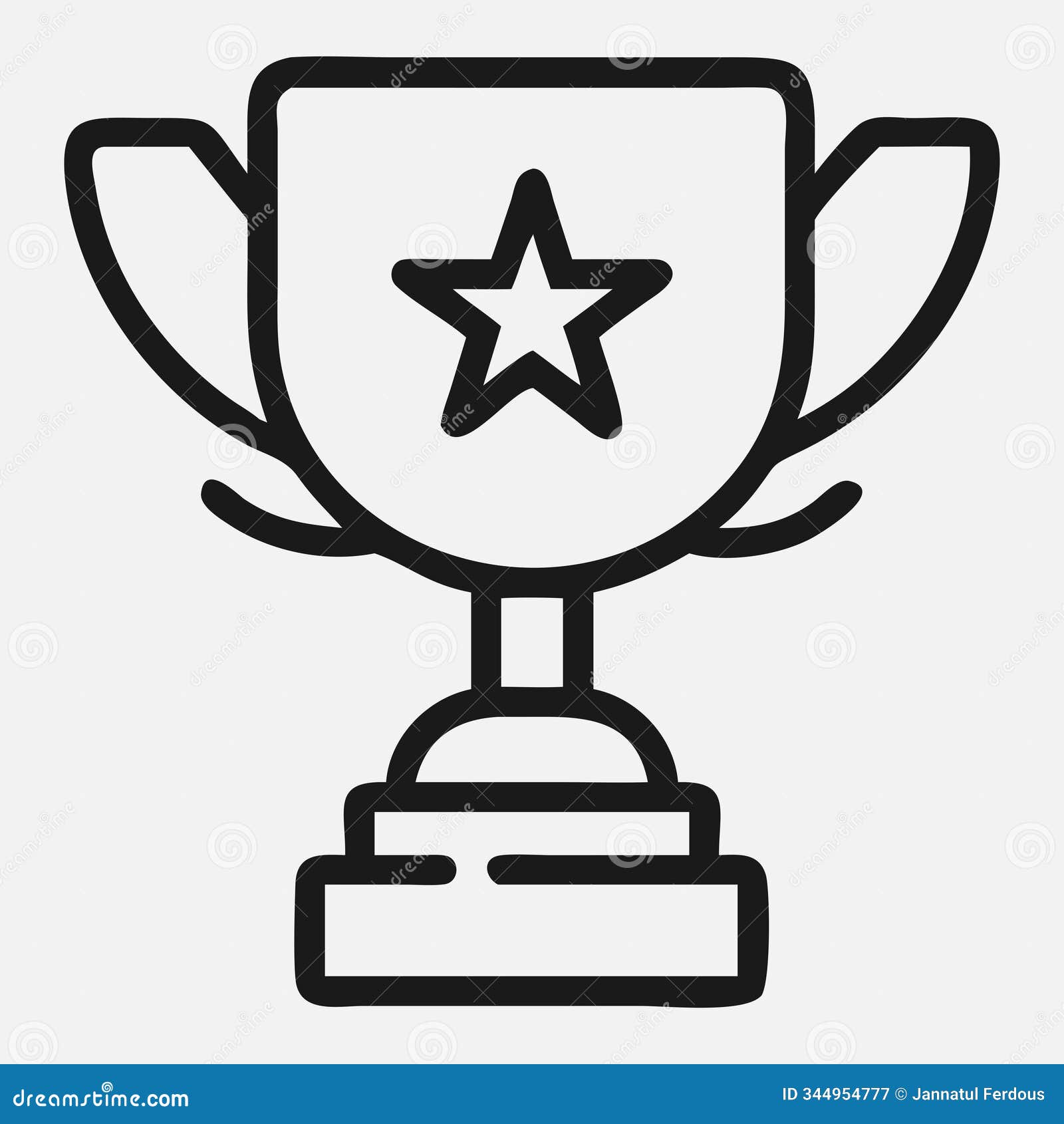 Trophy Icon Line Art Masterpiece: Elegant Award Symbol Design Stock ...