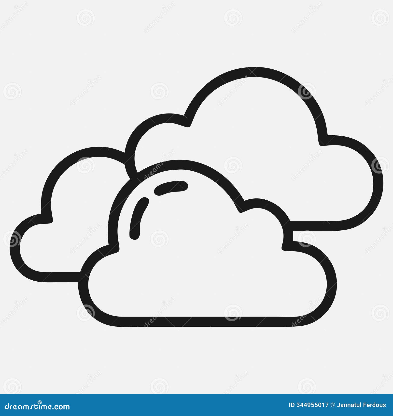 Sleek and Minimalist Cloud Icon Line Art Illustration Stock Vector ...