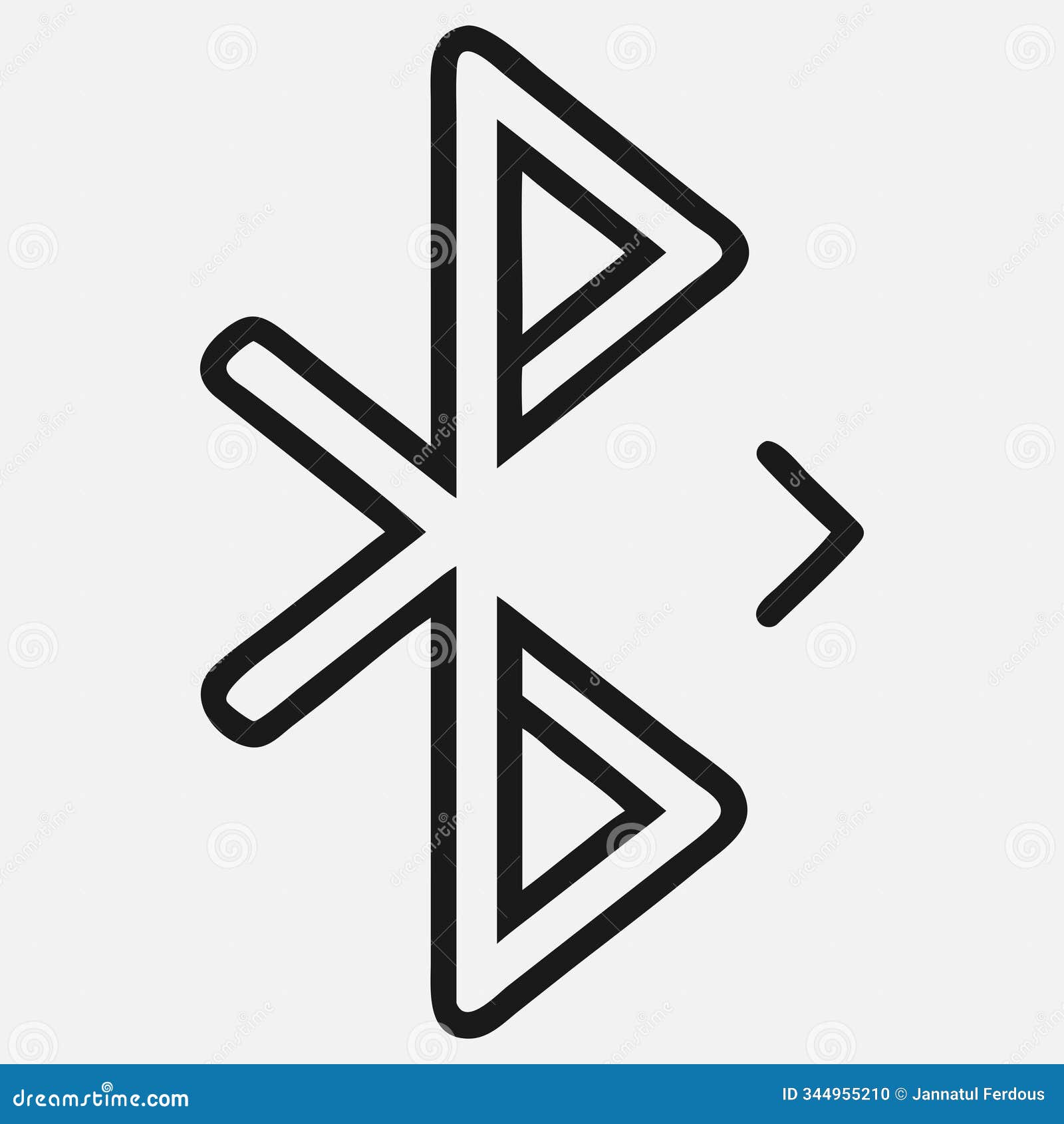 Minimalist Bluetooth Icon Line Art Illustration Stock Illustration ...