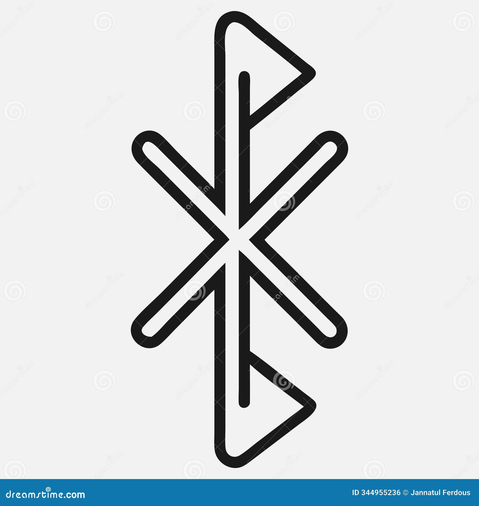 Minimalist Bluetooth Icon Line Art Illustration Stock Illustration ...