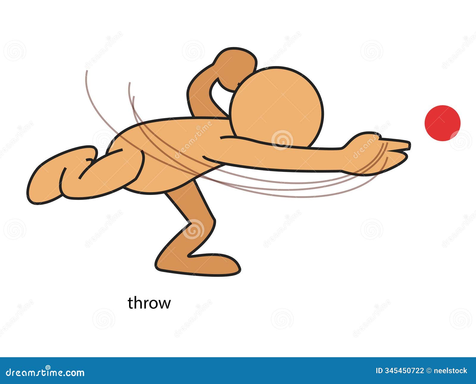 Cartoon Character Body-posture- Throw Stock Vector - Illustration of ...