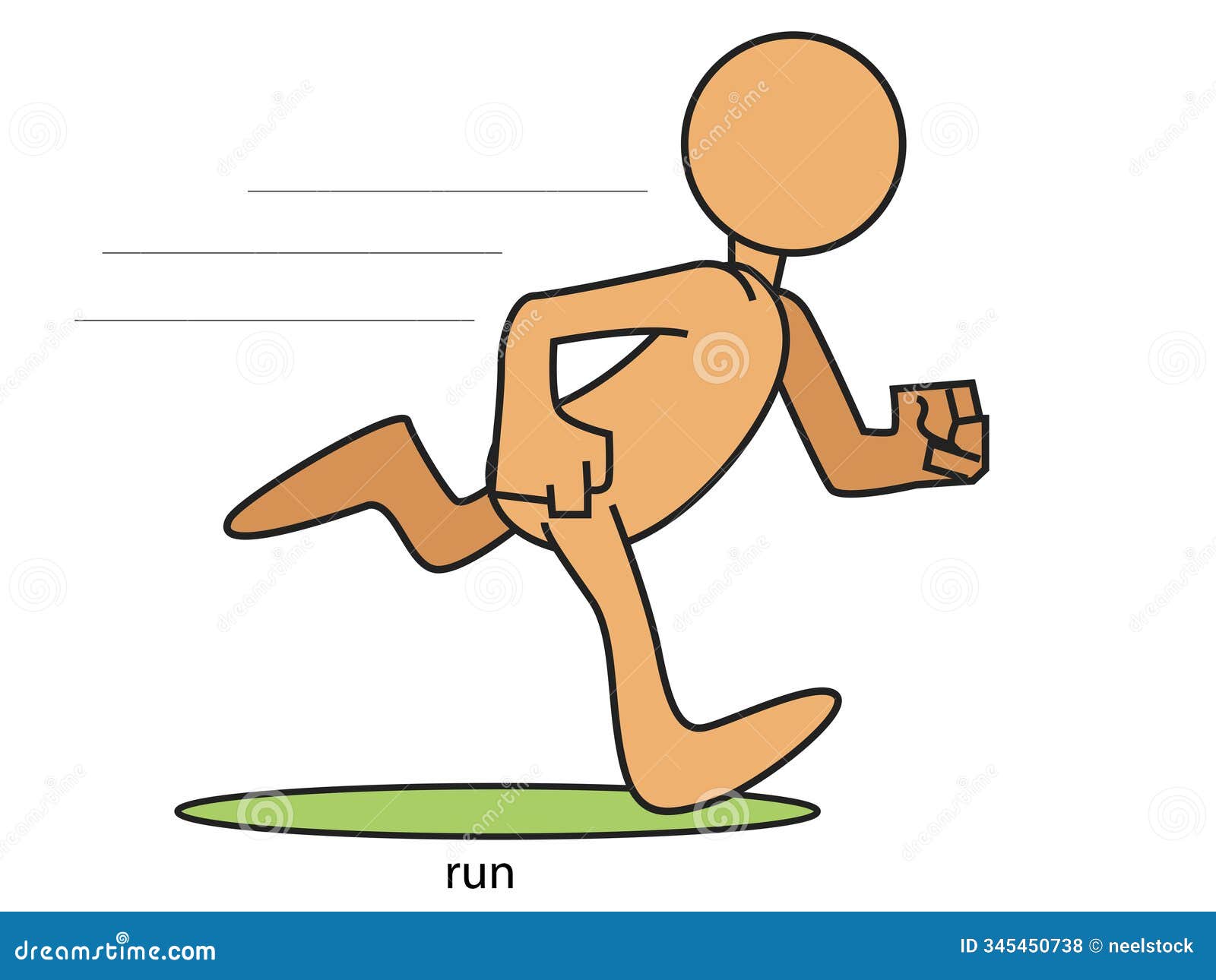 Cartoon Character Body-posture- Walk, Stock Vector - Illustration of ...