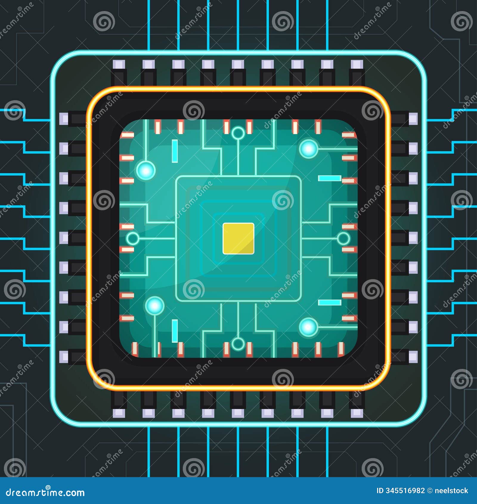 Science and Tech, Futuristic High-Tech Concept Stock Illustration ...