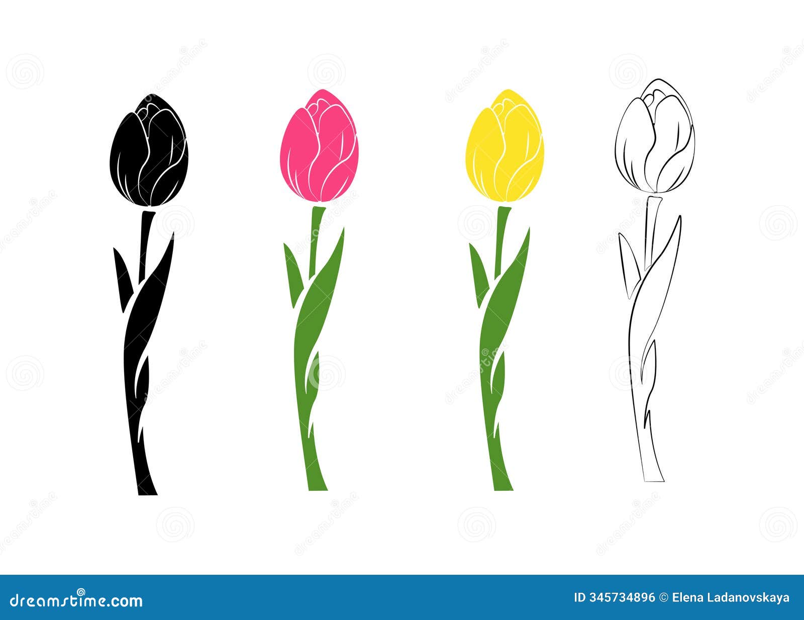 Daffodils Flowers in a Loquacious Style. Stock Illustration ...