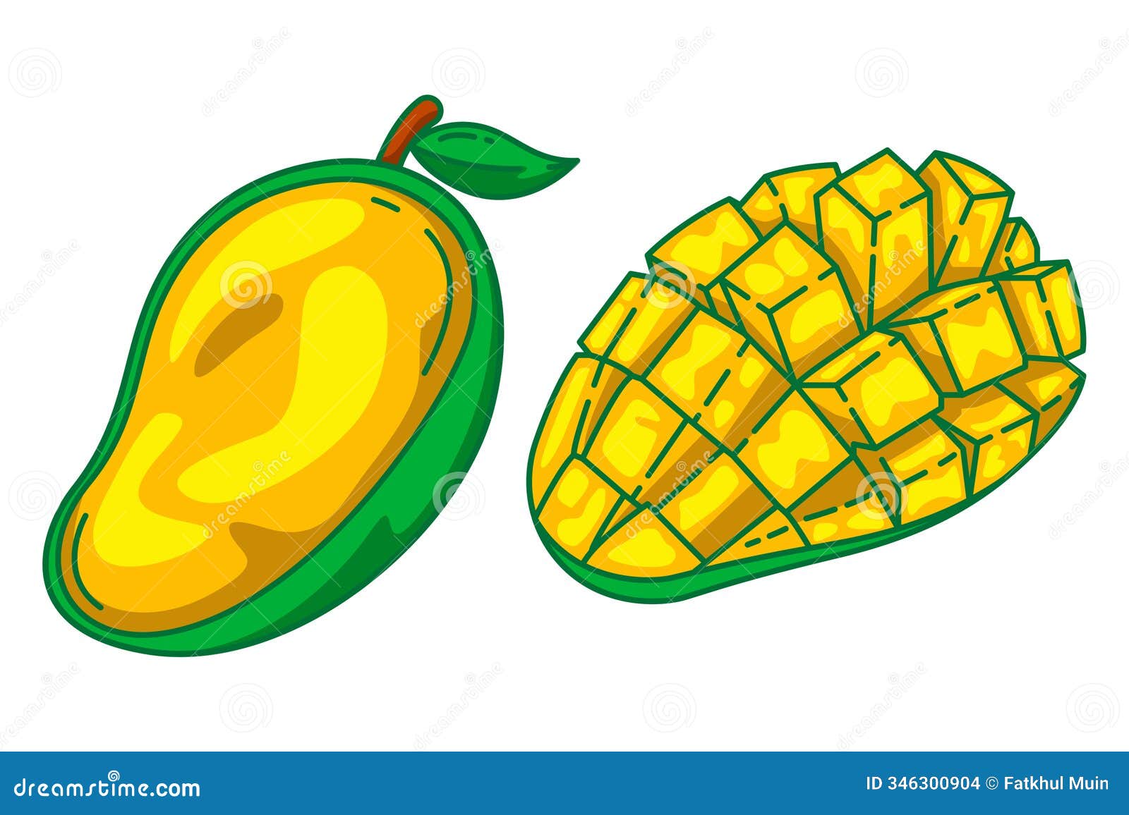 Vector Illustration of a Ripe Mango Fruit Stock Illustration ...