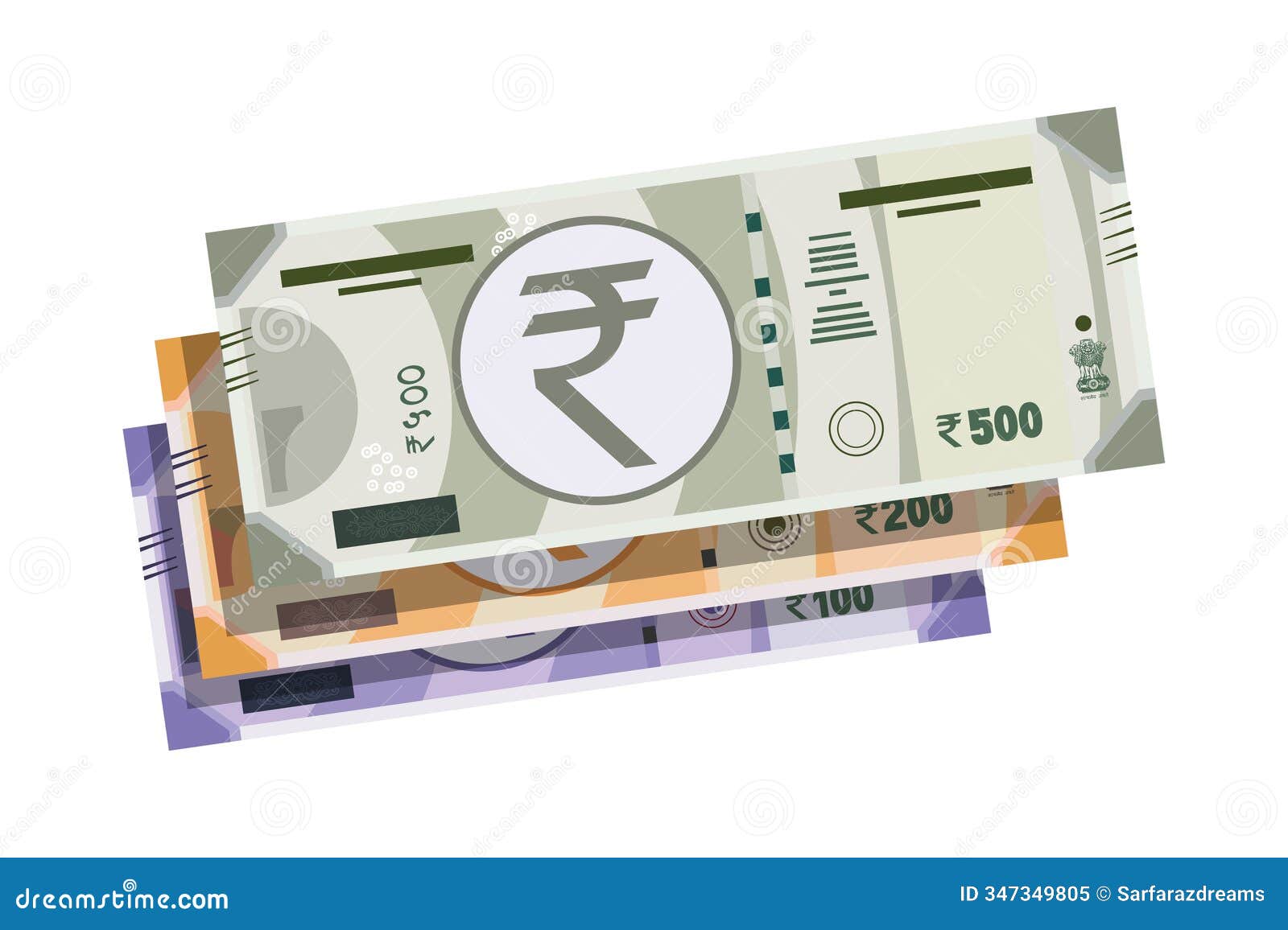 Indian rupee note stock vector. Illustration of fifty - 347349805