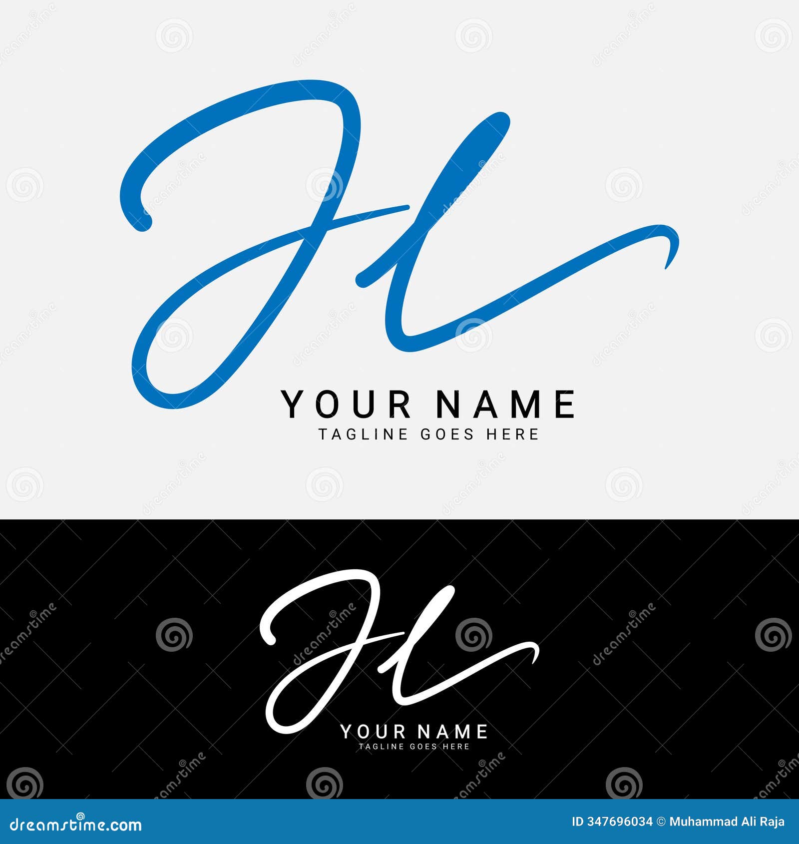J, L, JL Initial Letter Logo. Alphabet JL Handwritten Signature Logo ...