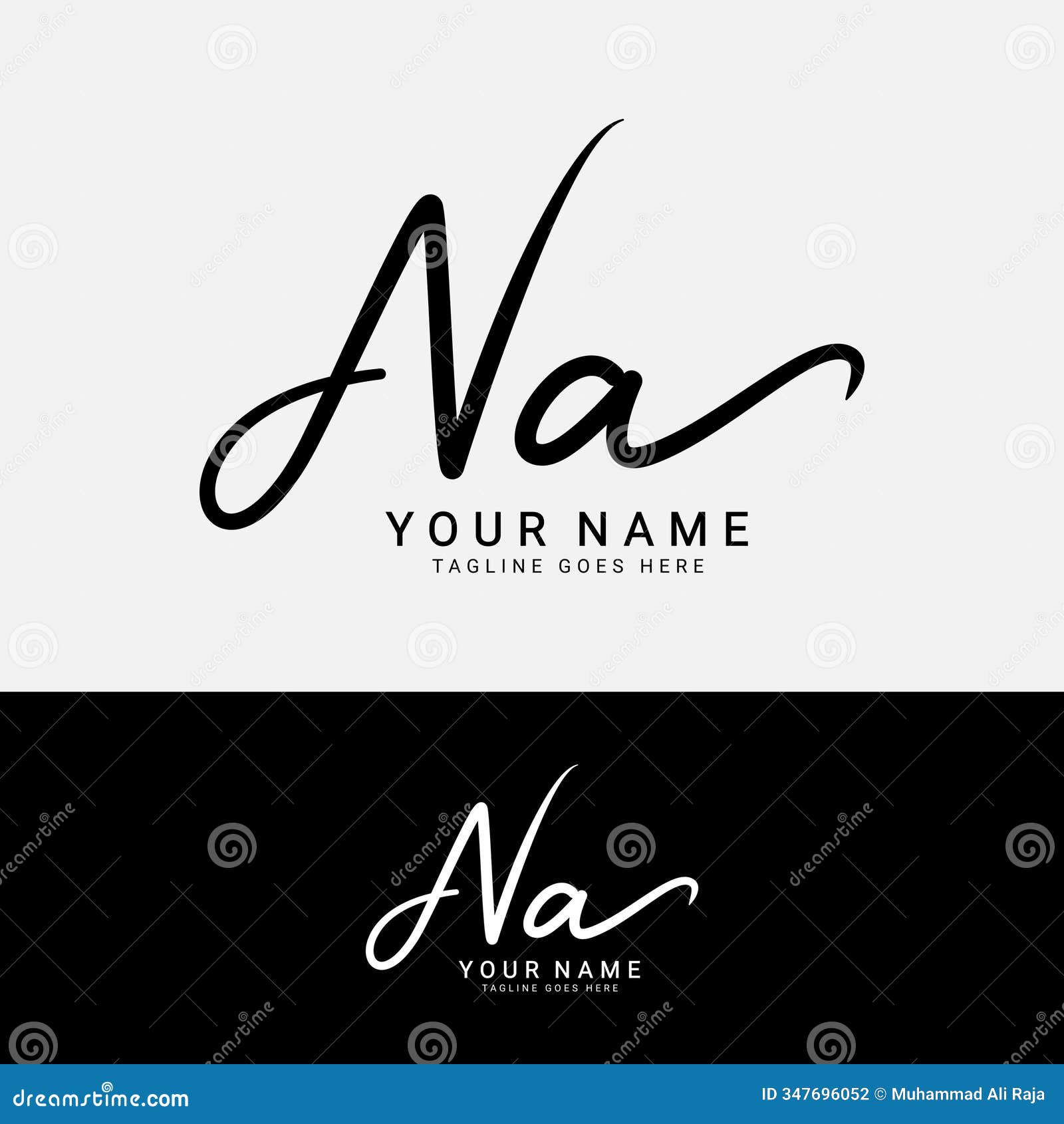 N, a, NA Initial Letter Logo. Alphabet NA Handwritten Signature Logo ...