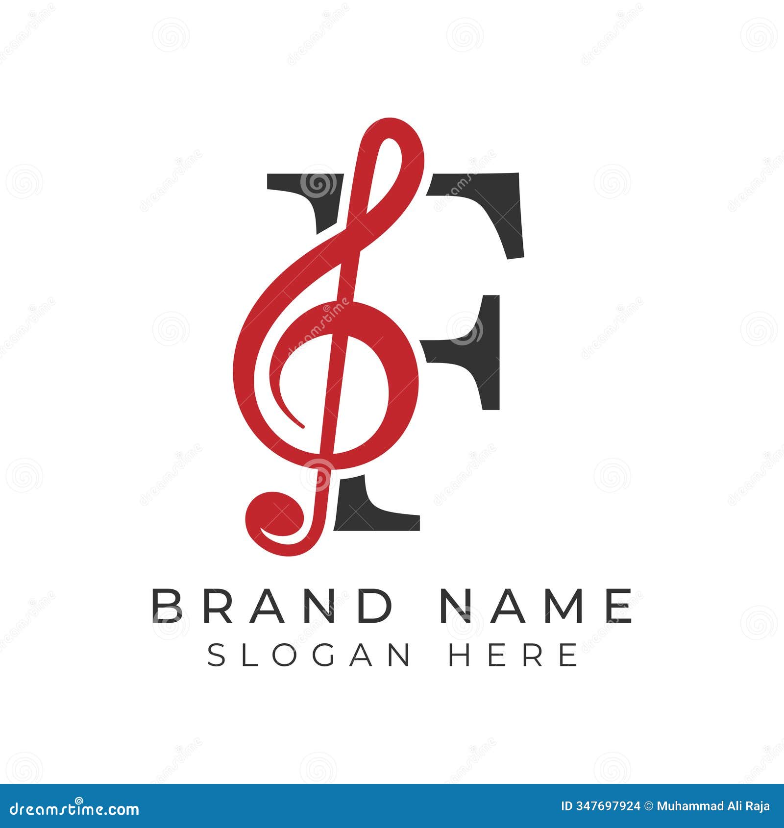 Initial Letter F with Musical Note Style Icon. Alphabet F Music Logo ...