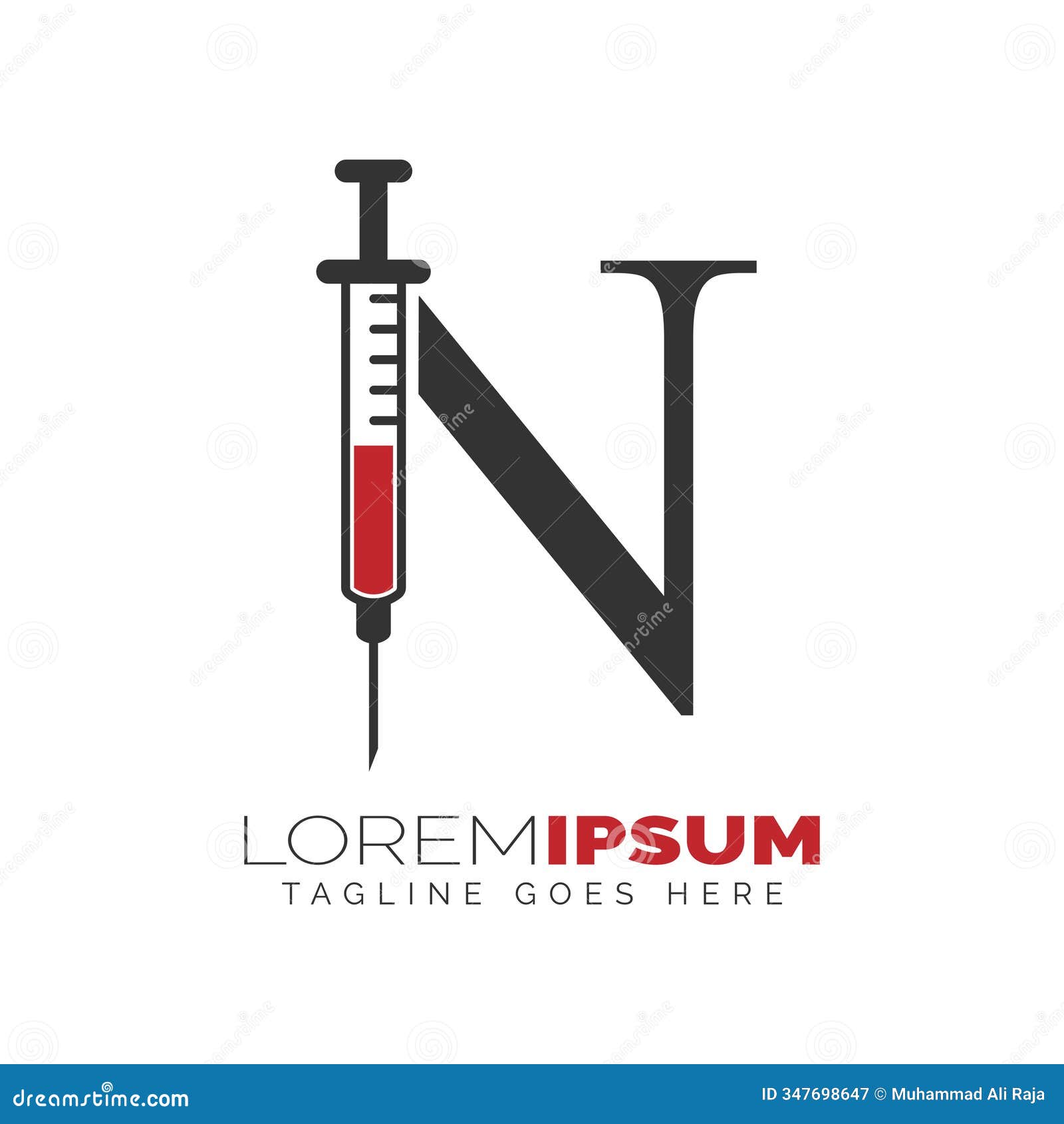 Letter N Injection Logo Design. Alphabet N Syringe Icon Illustration ...