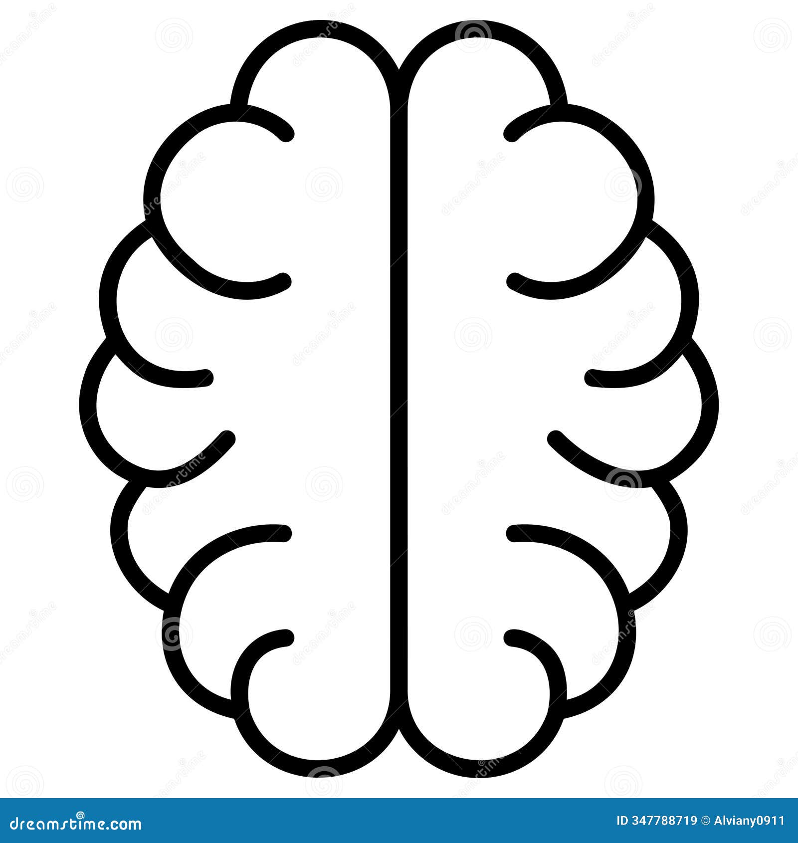 Human Brain Line Icon Vector Illustration Stock Vector - Illustration ...