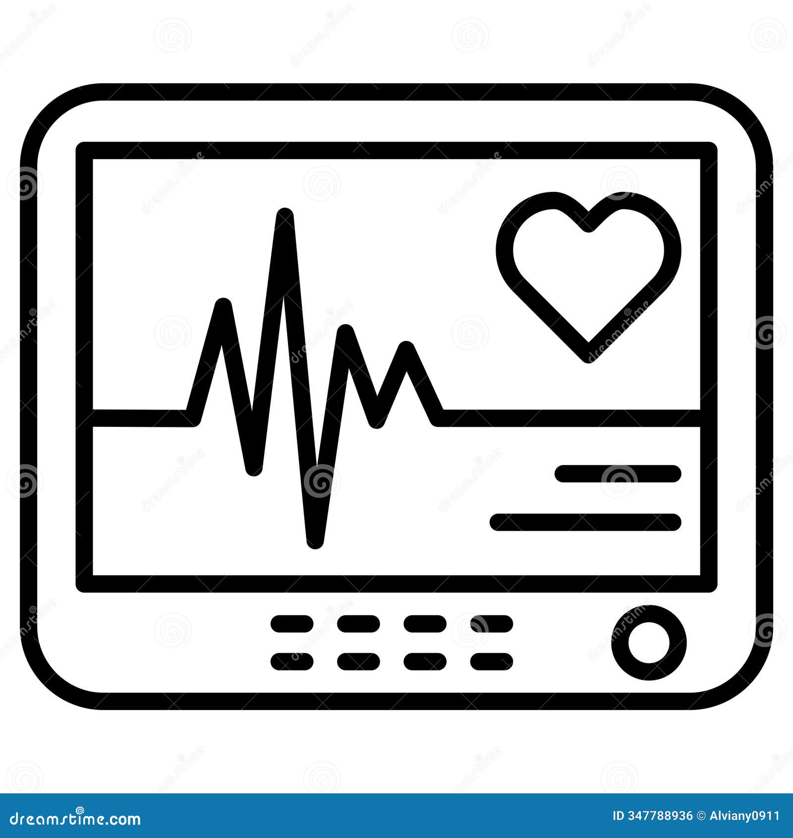 Heart rate monitor icon stock vector. Illustration of life - 347788936