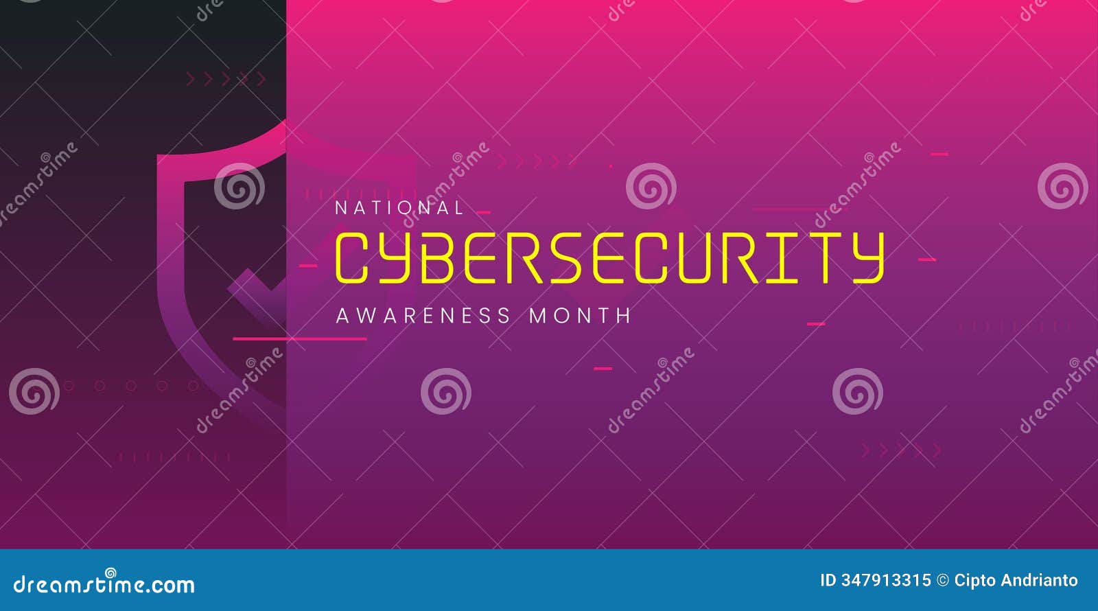 National Cybersecurity Awareness Month. Shield and Check Stock ...